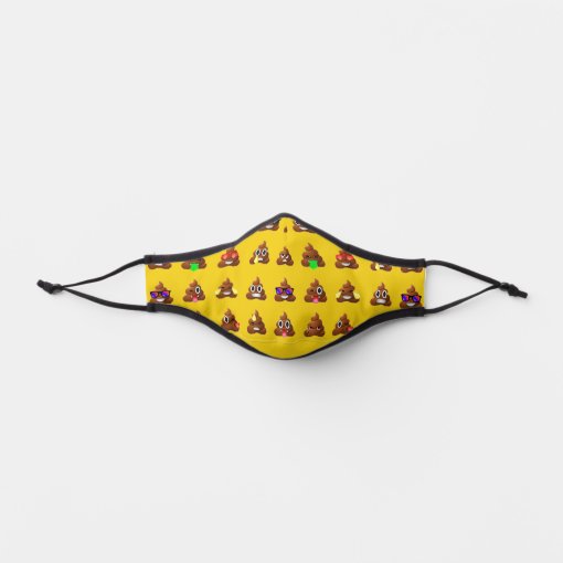 Custom Funny Poop Emoticon Gag Brown Yellow Premium Face Mask | Zazzle