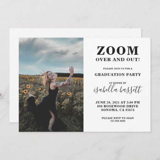 Custom Funny Quote Photo Graduation Invitation | Zazzle