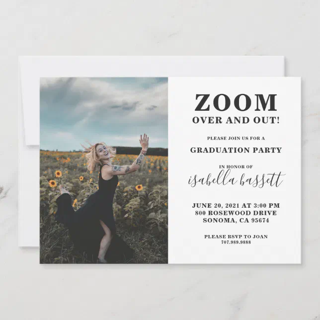 Custom Funny Quote Photo Graduation Invitation | Zazzle