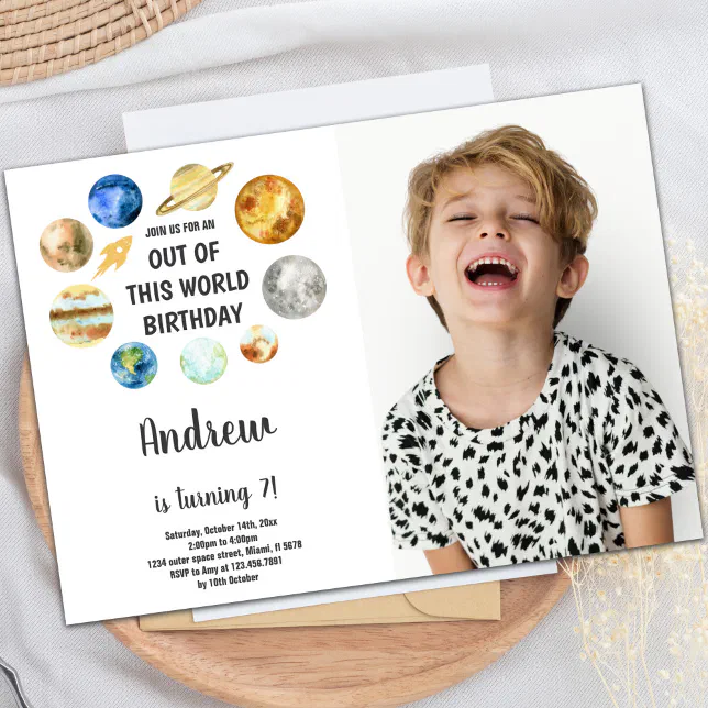Custom Galaxy Kids Party Invite | Zazzle