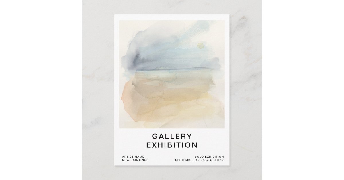Custom Gallery Exhibition Invitation Template Postcard | Zazzle