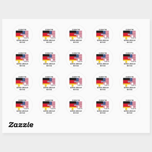 Custom GERMAN AMERICAN Flag Classic Round Sticker | Zazzle