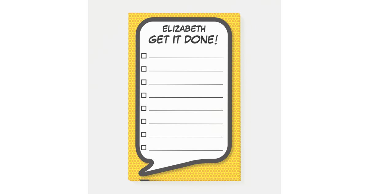 Custom GET IT DONE To Do List Comic Book Post-it Notes | Zazzle