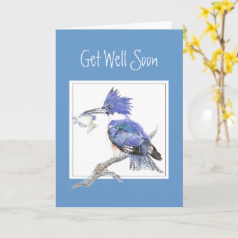Custom, Get Well Soon,Masculine,Fishing,Kingfisher Card | Zazzle