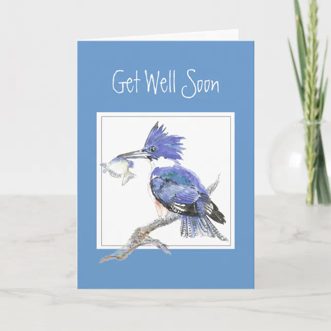 Custom, Get Well Soon,Masculine,Fishing,Kingfisher Card | Zazzle