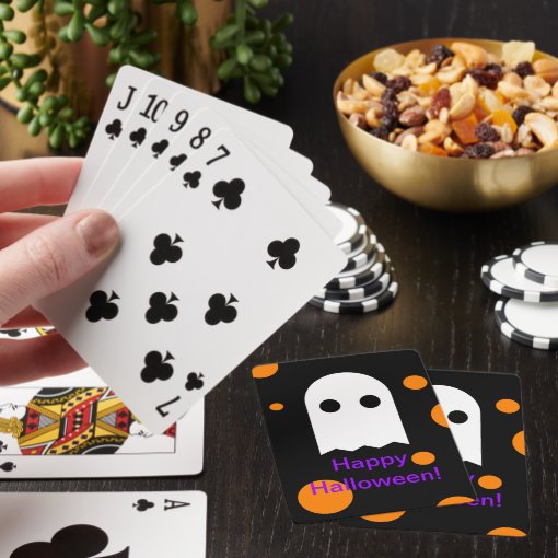 Custom Ghost Halloween Playing Cards for Kids | Zazzle