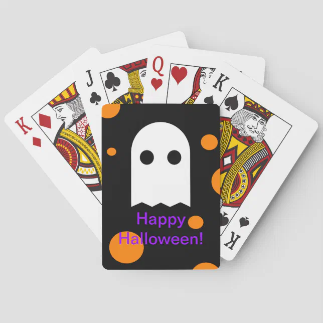 Custom Ghost Halloween Playing Cards for Kids | Zazzle
