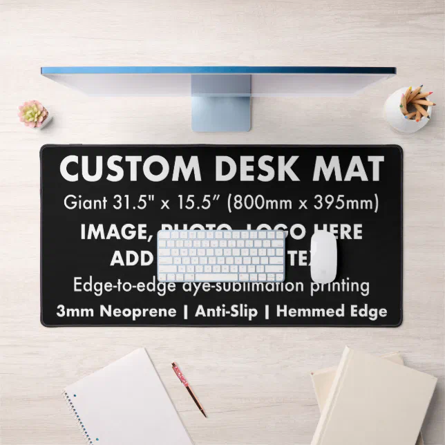 Custom Giant 31.5" Desk Mat Protector Pad - Black | Zazzle