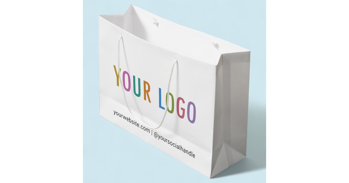 Custom Gift Bag with Business Logo No Minimum Bulk | Zazzle