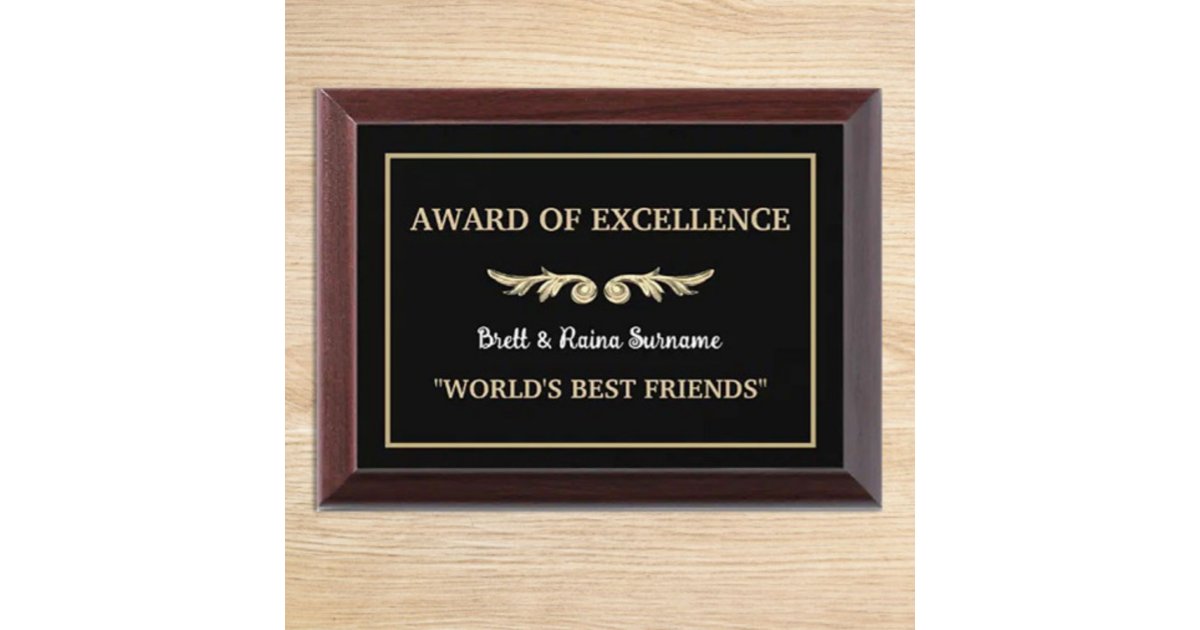 Custom Gift! Best Friends Award Plaque | Zazzle