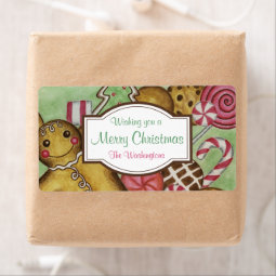 Custom Gingerbread Christmas Labels | Zazzle