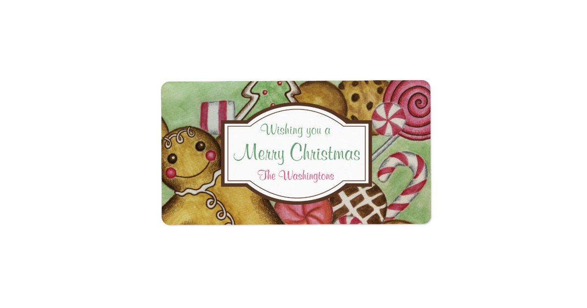 Custom Gingerbread Christmas Labels | Zazzle