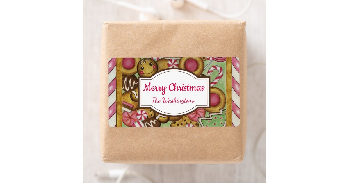 Custom Gingerbread Cookie Christmas Gift Labels | Zazzle