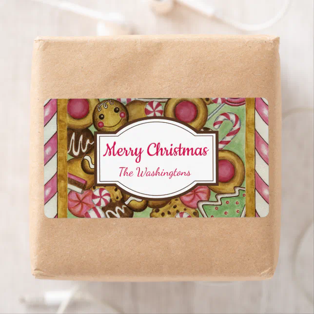 Custom Gingerbread Cookie Christmas Gift Labels | Zazzle