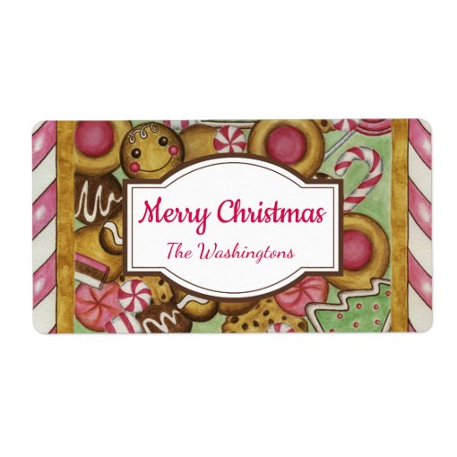 Custom Gingerbread Cookie Christmas Gift Labels | Zazzle