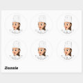 Custom girl chef classic round sticker | Zazzle