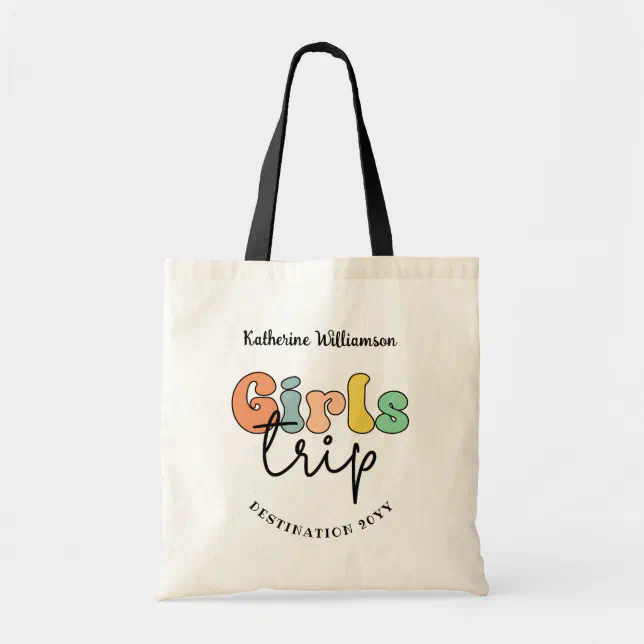 Custom Girls Trip | Cute Girls weekend vacation Tote Bag | Zazzle