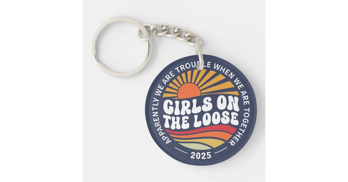 Custom Girls Trip Group Matching Summer Vacation Keychain | Zazzle