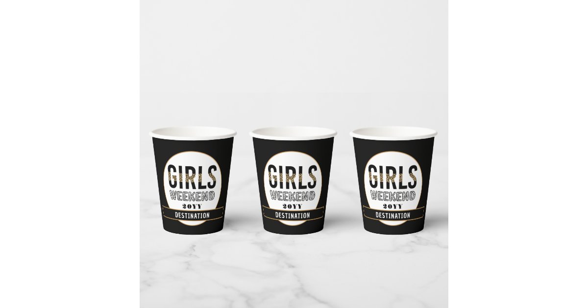 Custom Girls Weekend Girls Trip Vacation Paper Cups | Zazzle