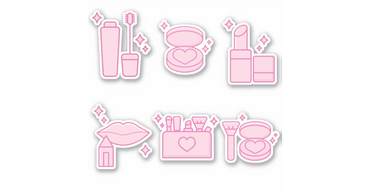 Custom girly stuff, makeup sticker, lipstick sticker | Zazzle