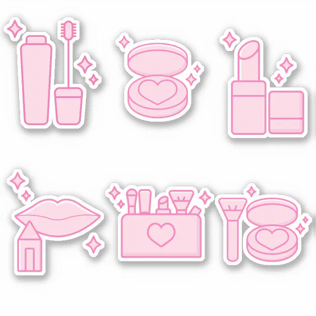 Custom girly stuff, makeup sticker, lipstick sticker | Zazzle