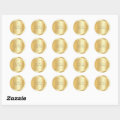 Custom Glamorous Gold Look Modern Template Classic Round Sticker | Zazzle