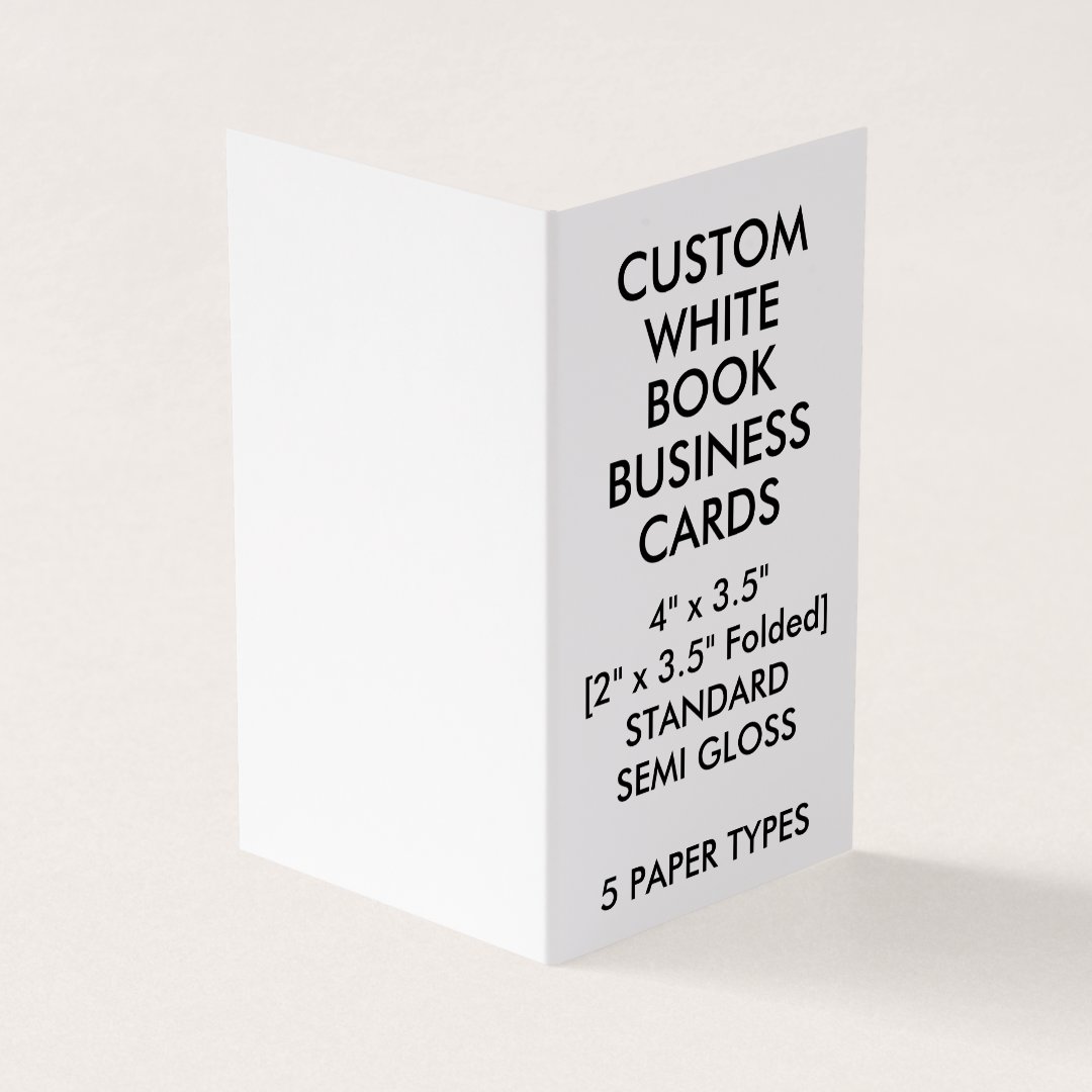 Custom GLOSSY Book Folded Business Cards 2" x 3.5" | Zazzle