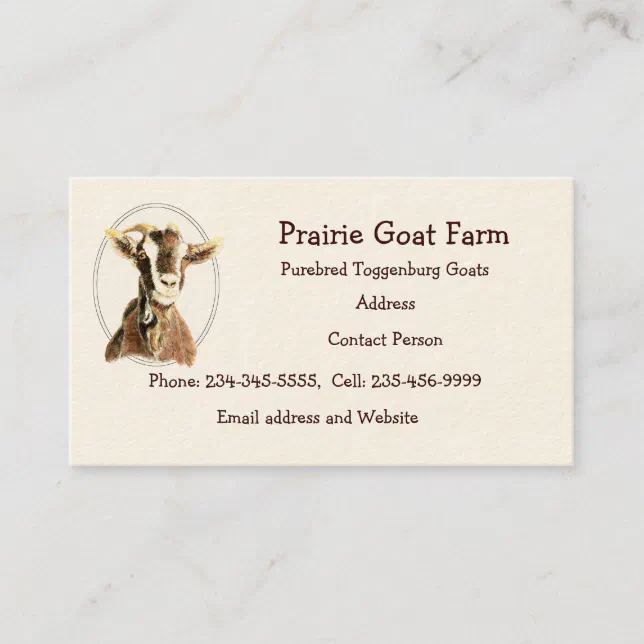 Custom Goat Farm Animal Business Card | Zazzle