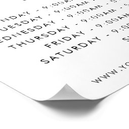 Custom Gold Business Company Logo Opening Hours Poster | Zazzle