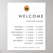 Custom Gold Business Company Logo Opening Hours Poster | Zazzle