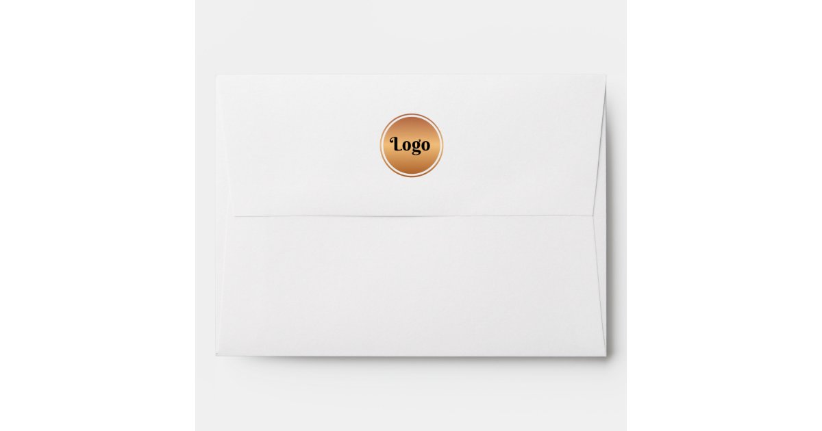 Custom Gold Business Logo & Return Address Text Envelope | Zazzle