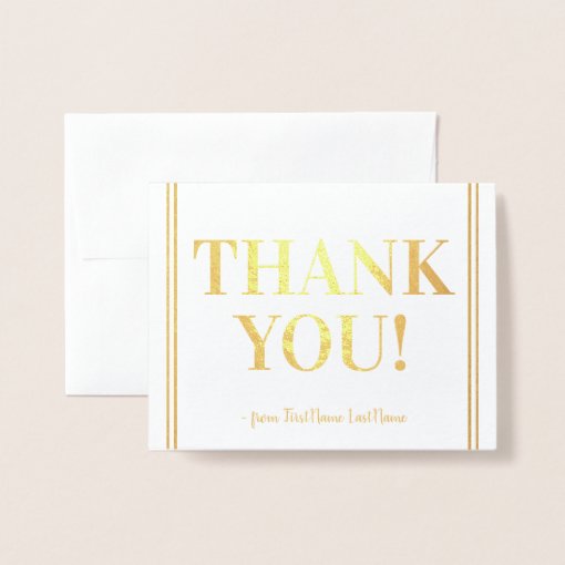 Custom Gold Foil "THANK YOU!" Card | Zazzle