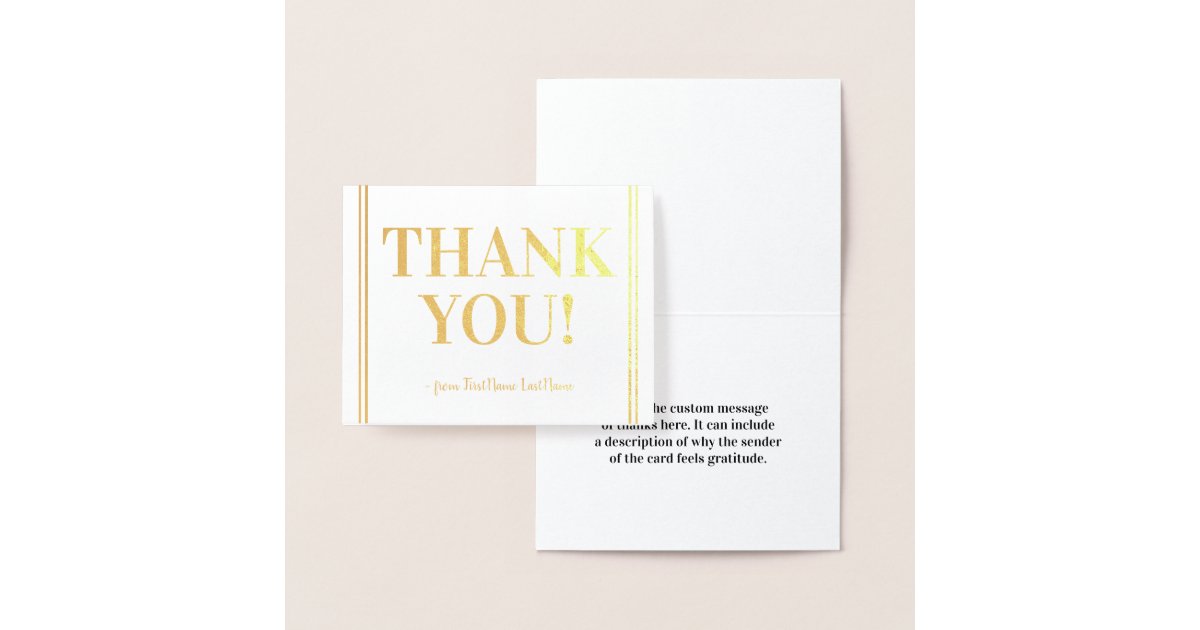 Custom Gold Foil "THANK YOU!" Card | Zazzle