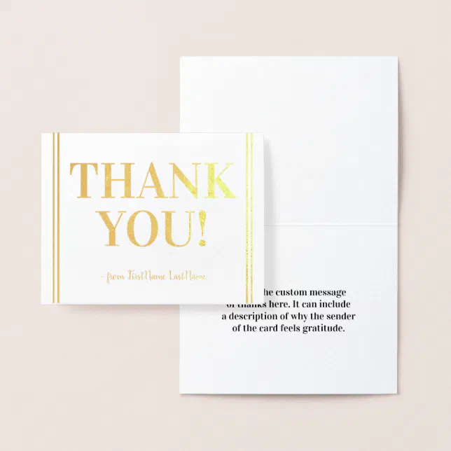 Custom Gold Foil "THANK YOU!" Card | Zazzle
