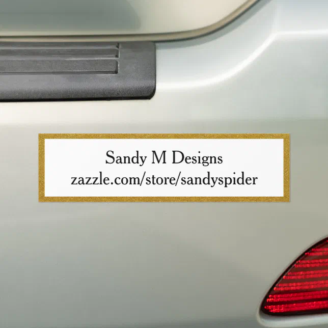 Custom Gold Frame Image Name Business Quote Slogan Bumper Sticker | Zazzle