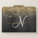 Custom Gold Glitter Black Sparkle Monogram File Folder | Zazzle