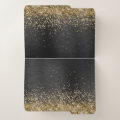 Custom Gold Glitter Black Sparkle Monogram File Folder | Zazzle