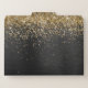 Custom Gold Glitter Black Sparkle Monogram File Folder | Zazzle