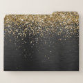 Custom Gold Glitter Black Sparkle Monogram File Folder | Zazzle