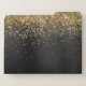 Custom Gold Glitter Black Sparkle Monogram File Folder | Zazzle