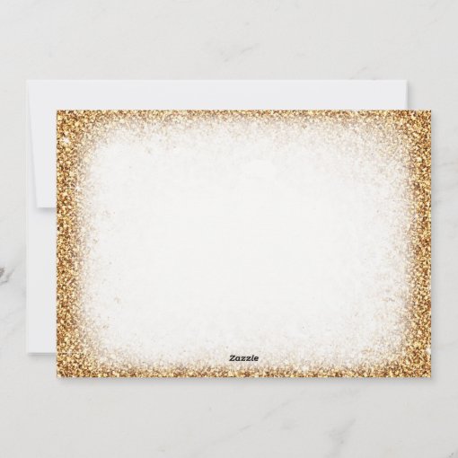 Custom Gold Glitter Blessings Photo Christmas Holiday Card | Zazzle