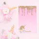 Custom Gold Glitter Drips Pink Floral Unicorn Post-it Notes | Zazzle