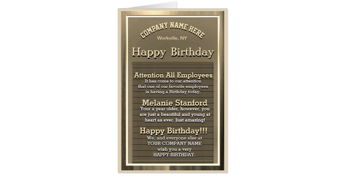 Custom Gold Happy Birthday Sign Card | Zazzle
