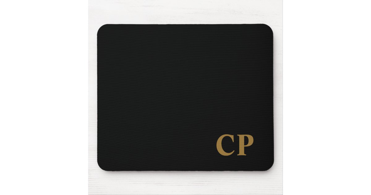 Custom Gold Initial Mouse Pad | Zazzle