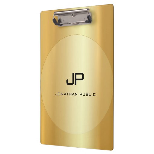 Custom Gold Look Monogrammed Elegant Classic Clipboard | Zazzle