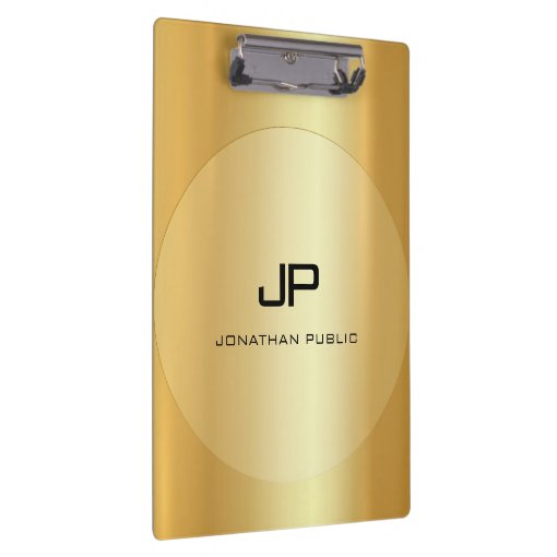 Custom Gold Look Monogrammed Elegant Classic Clipboard | Zazzle