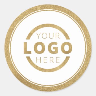 Custom Gold Promotional Business Logo Branded Classic Round Sticker ...