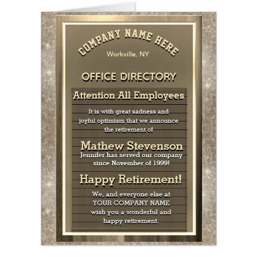 Custom Gold Retro Retirement Sign Card | Zazzle