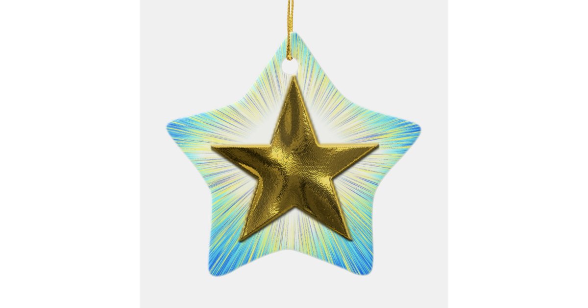 Custom Gold Star Ornament | Zazzle