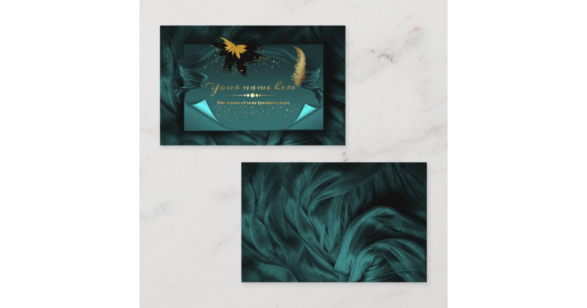 custom gold turquoise card | Zazzle